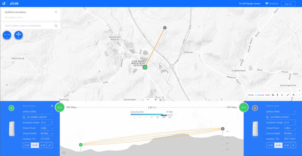 How To Model Wireless Ptp Links Using Ubiquiti Airlink Linitx Blog