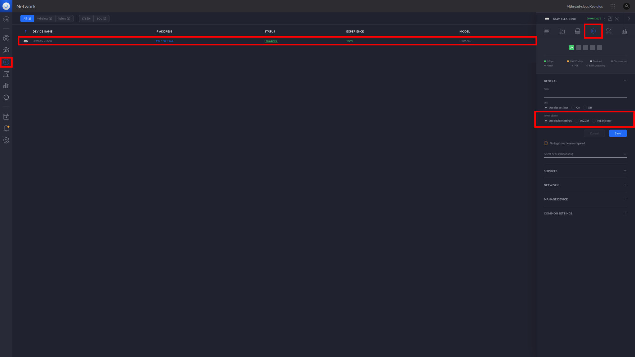 How To Enable Full Power Budget On USW-FLEX Switch When Using PoE-50 ...