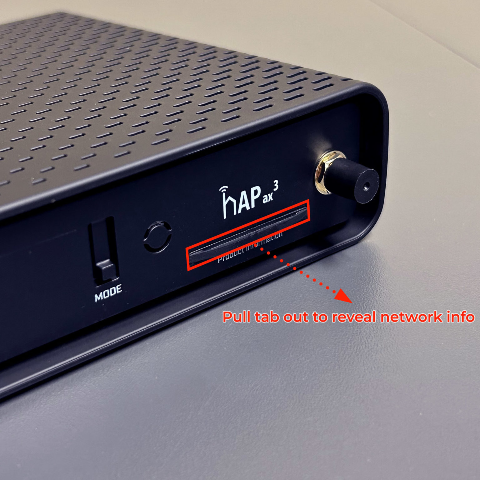 MikroTik Default Password - Hidden Pull-Out Tab - hAP AX3 & LHGG LTE18 ...