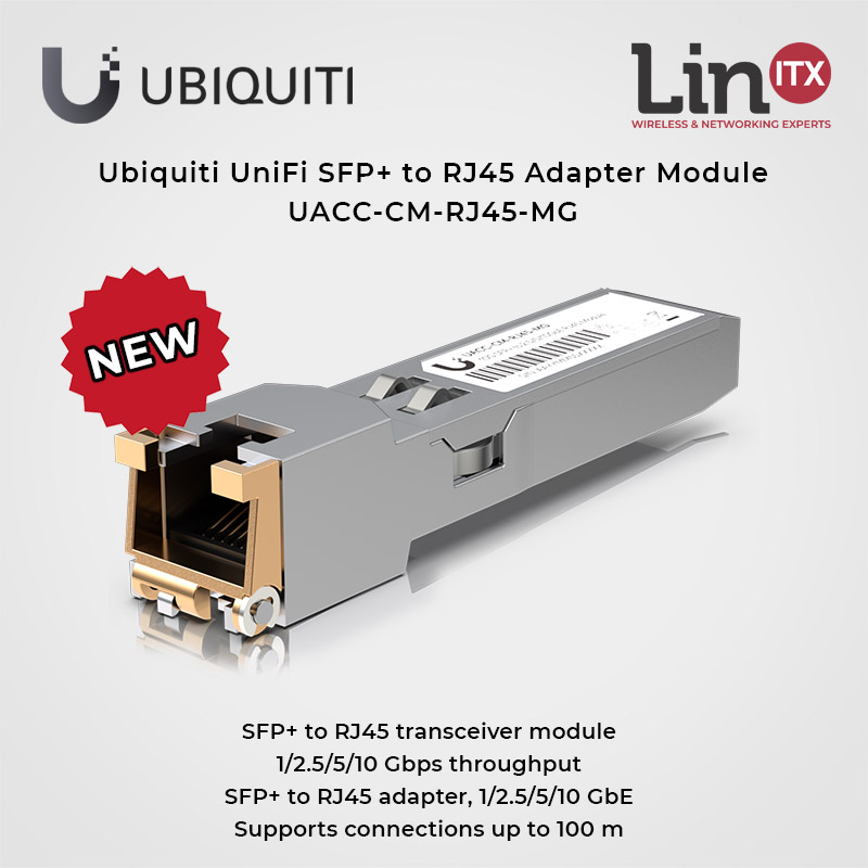 Ubiquiti UniFi UACC-CM-RJ45-MG SFP+ to RJ45 Adapter Module - Overview ...